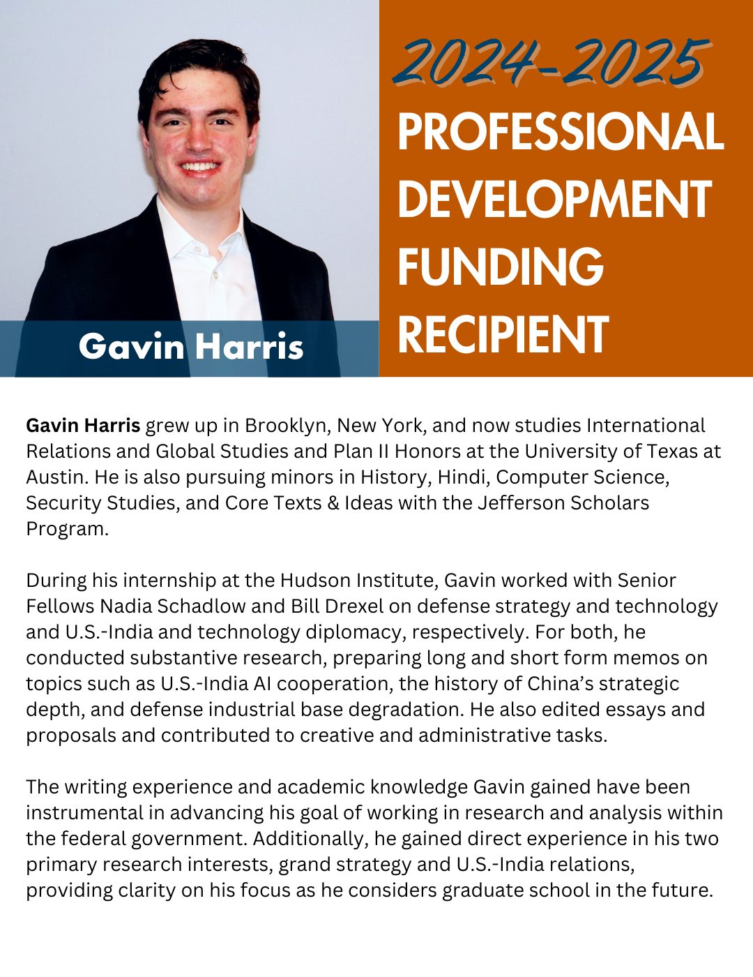 Student Professional Development Fund - Clements Center for National ...