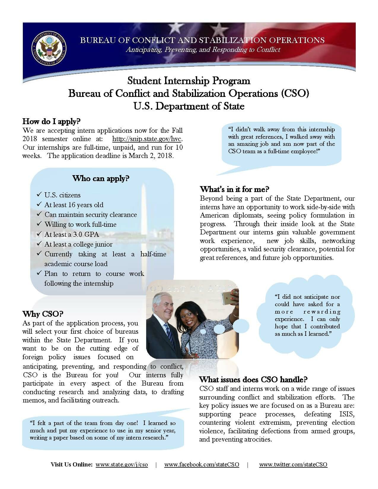 Apply for an Internship at the State Department - Clements Center for ...